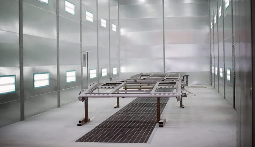 GFS-LE-Downdraft Paint Booth-interior - Industrial Finishing Systems